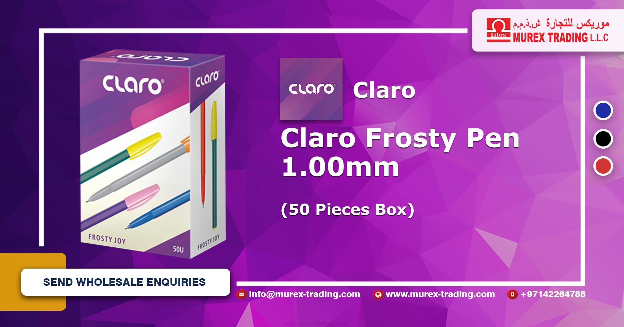 Claro Frosty Pen 1.00mm - (50 Pieces Box) - Murex General Trading LLC