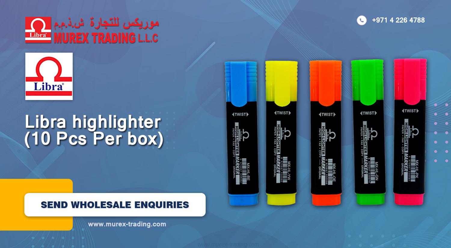 Libra highlighter (10 Pcs Per box) - Murex General Trading LLC