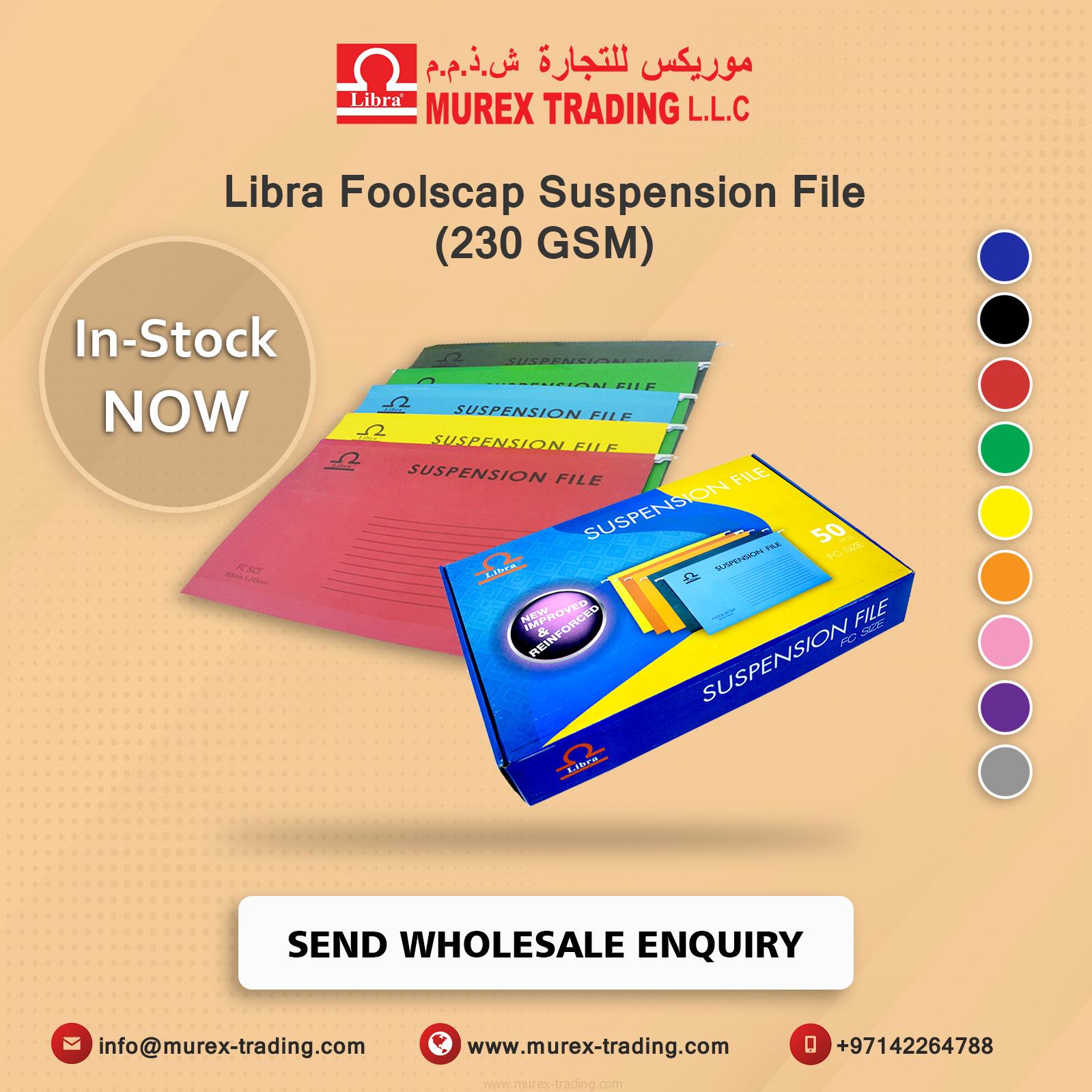 Libra Foolscap Suspension File - 230 GSM - (50 Pieces Per Box) - Murex ...