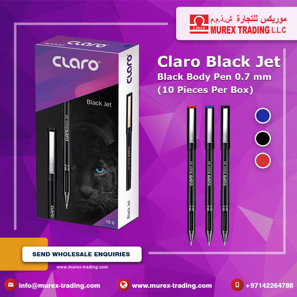Claro Black Jet, Black Body Pen 0.7 mm ( 10 Pieces Per Box ) - Murex ...