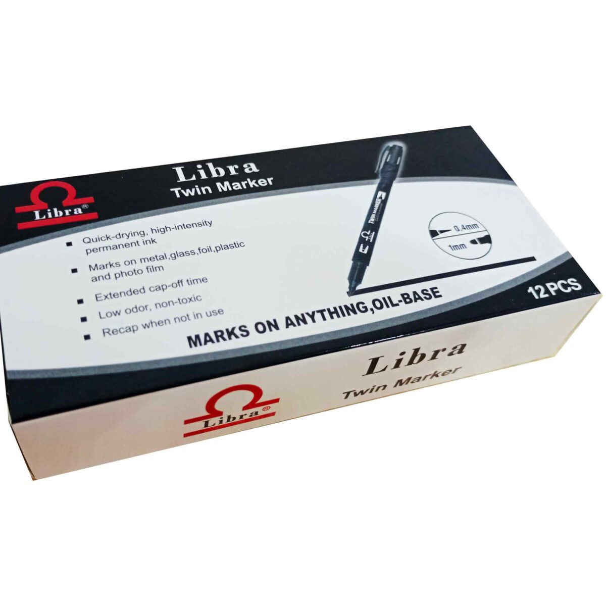 Libra Twin Marker ( 12 pieces / pack, 12 packs/ carton) - Murex General Trading LLC